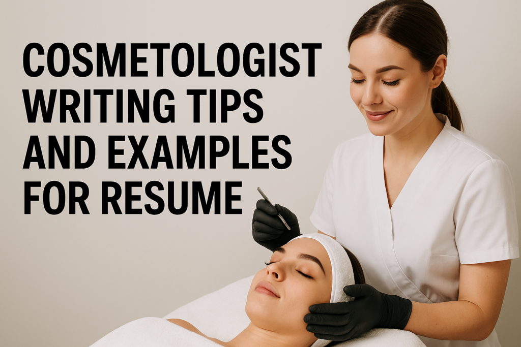 Cosmetologist Resume Examples and Writing Tips - My Resume Star
